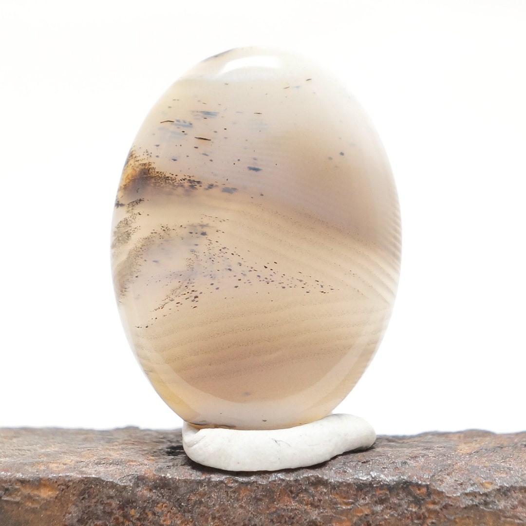 Gray Banded Agate Cab | Gray Agate Cabochon | Jewelry Making Stones and ...