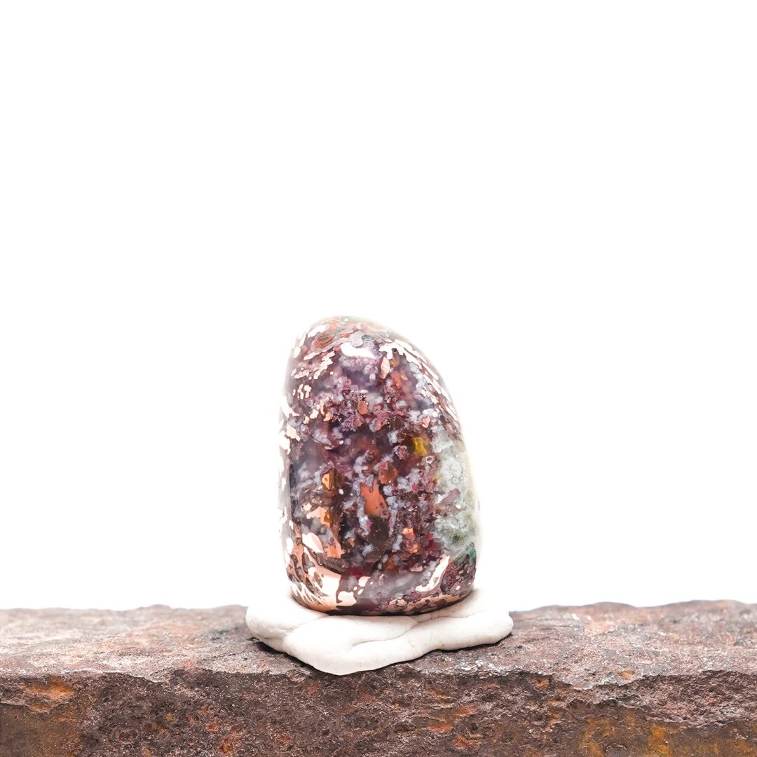 Native Copper Cab | Indonesia Native Copper Agate in Chalcedony ...