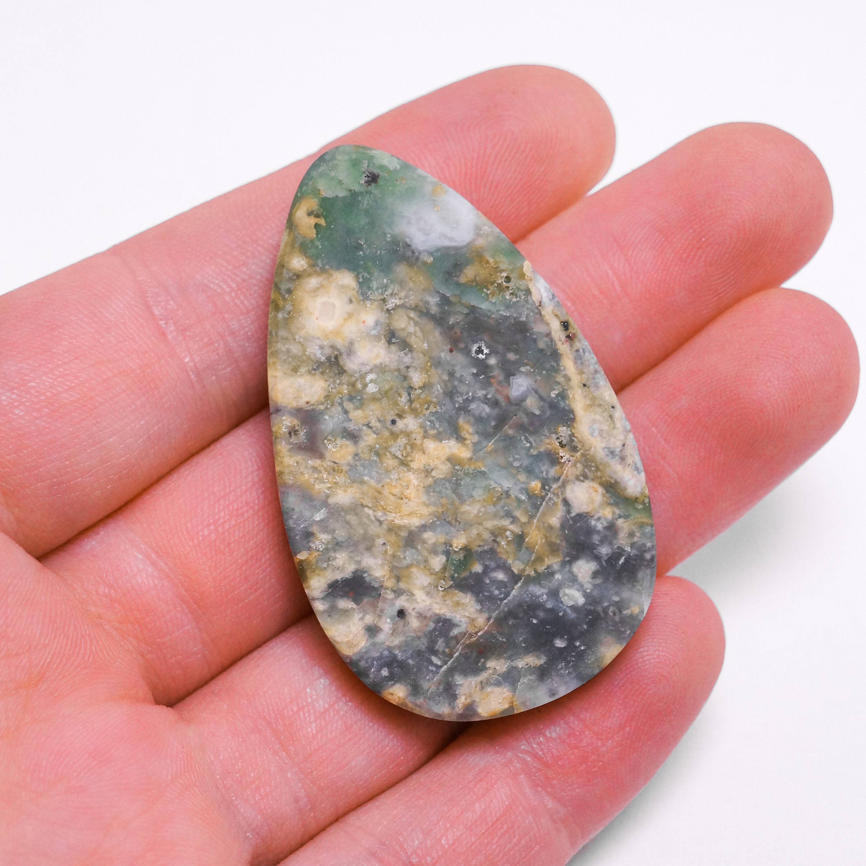 Clear Creek Plasma Agate Cab Clear Creek Plasma Agate Cabochon 48 X 29 ...