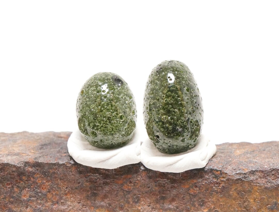 Green Leland Slag Cabochons Leland Slag Glass Cabs Jewelry Making ...