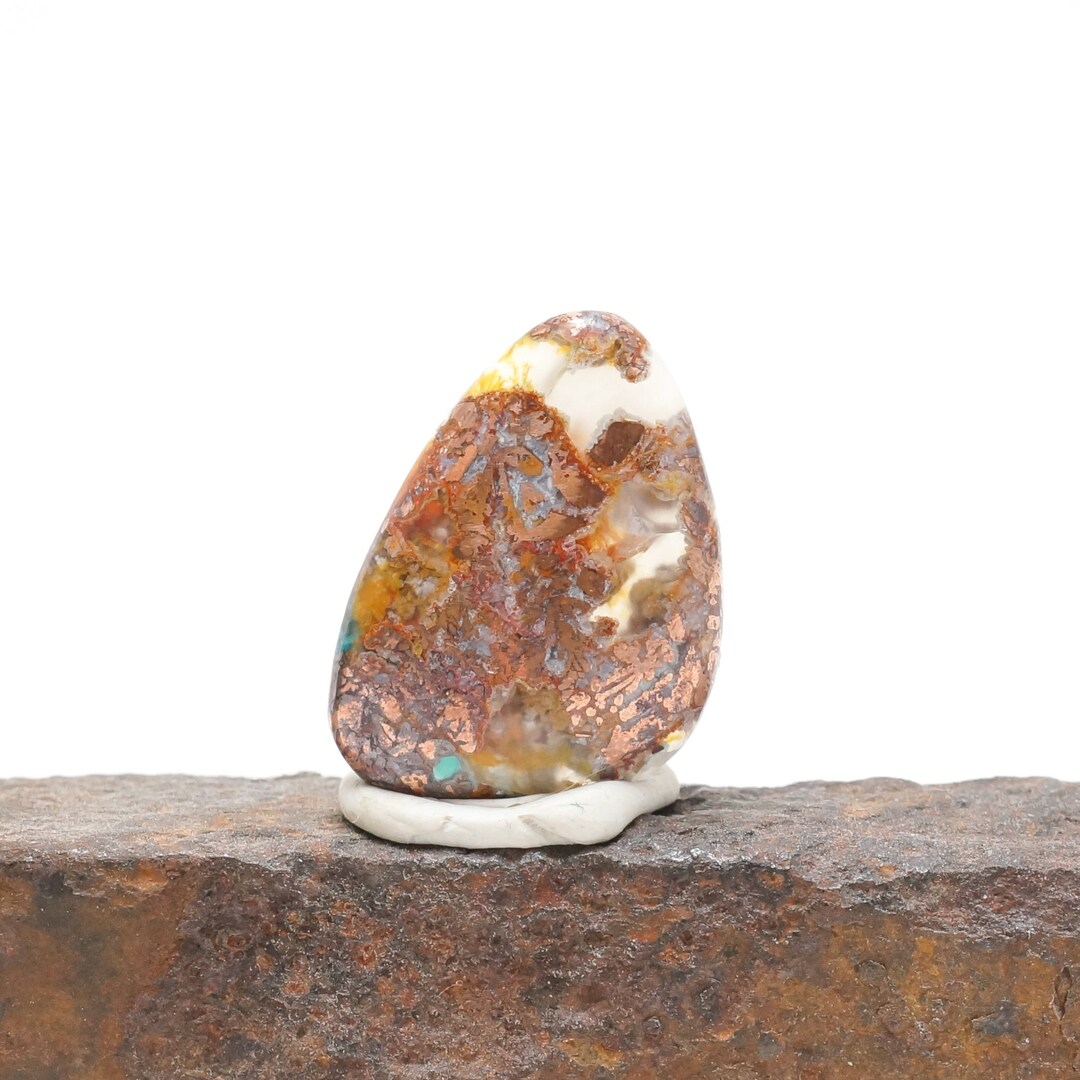 Native Copper in Chalcedony Cabochon | Indonesia Native Copper Cab ...