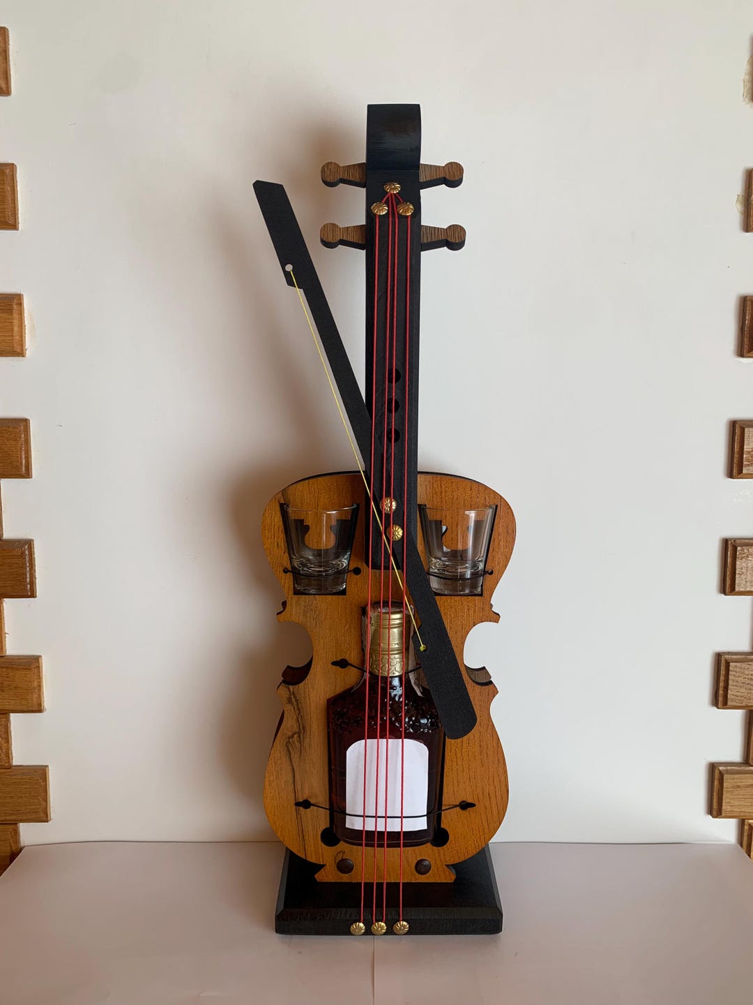 Mini Bar Violin Wooden Drink Stand Mini Bar for Your Home or Office ...