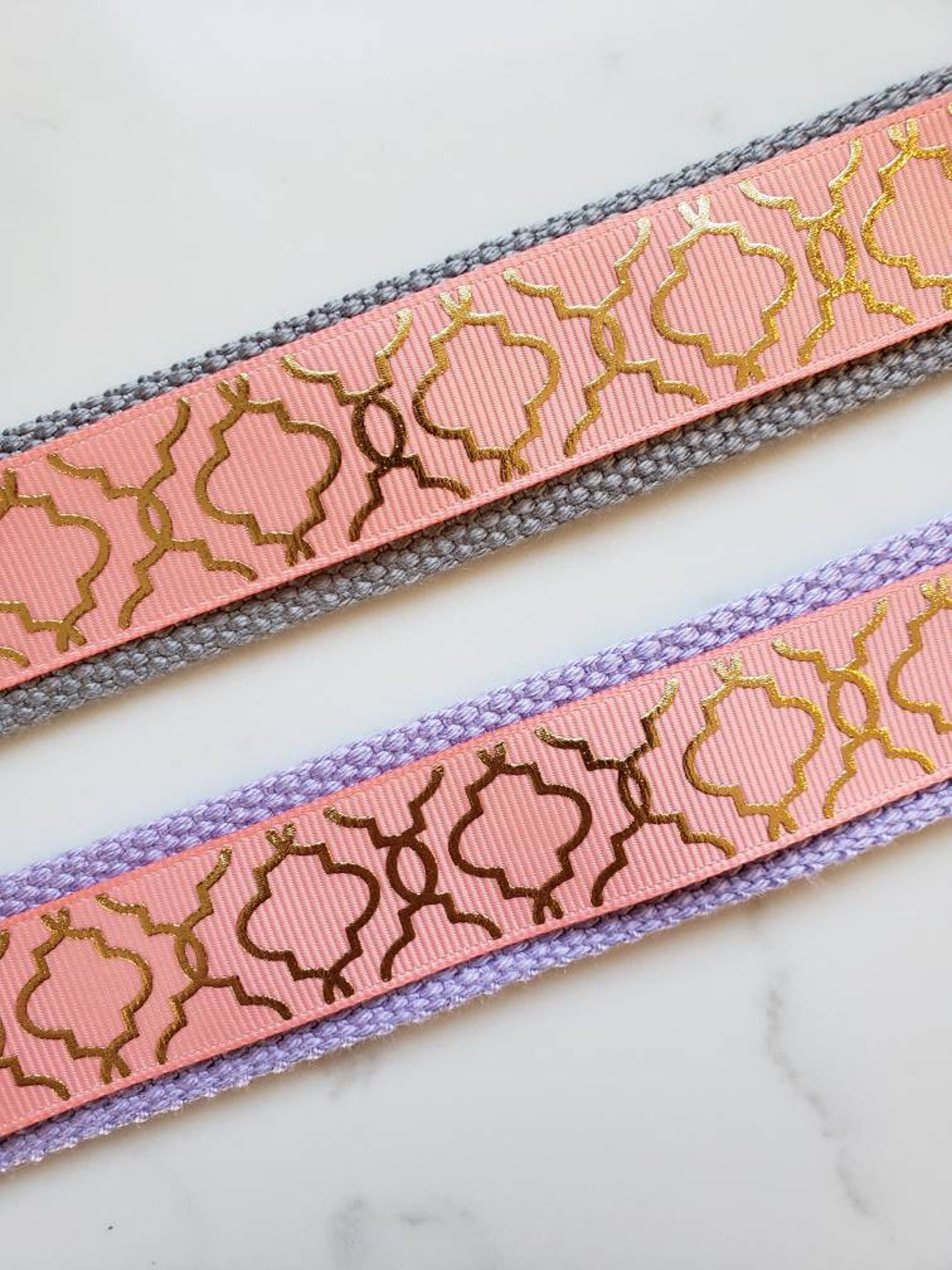 Coral and Gold Key Fob Womens Keychain Gold Quatrefoil KEY | Etsy