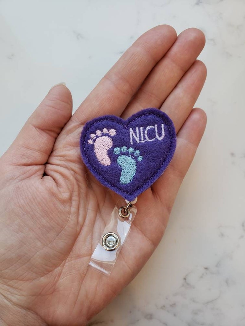 Nicu Nurse Badge Reel Pretty Badge Reels Retractable Id Etsy