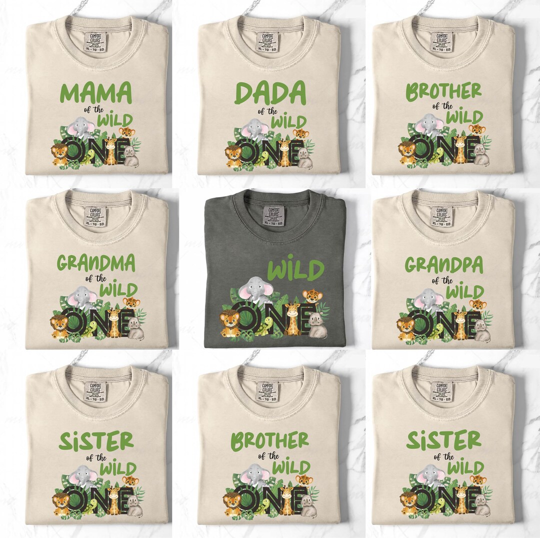 Comfort Colors® Safari Birthday Wild One Family Birthday Shirt, Wild ...