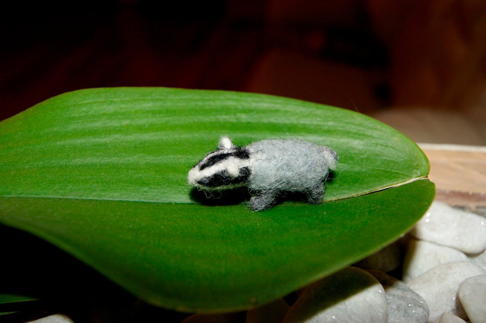 Felted Badger Felt Toy Super Tiny Needle Felted Animal - Etsy