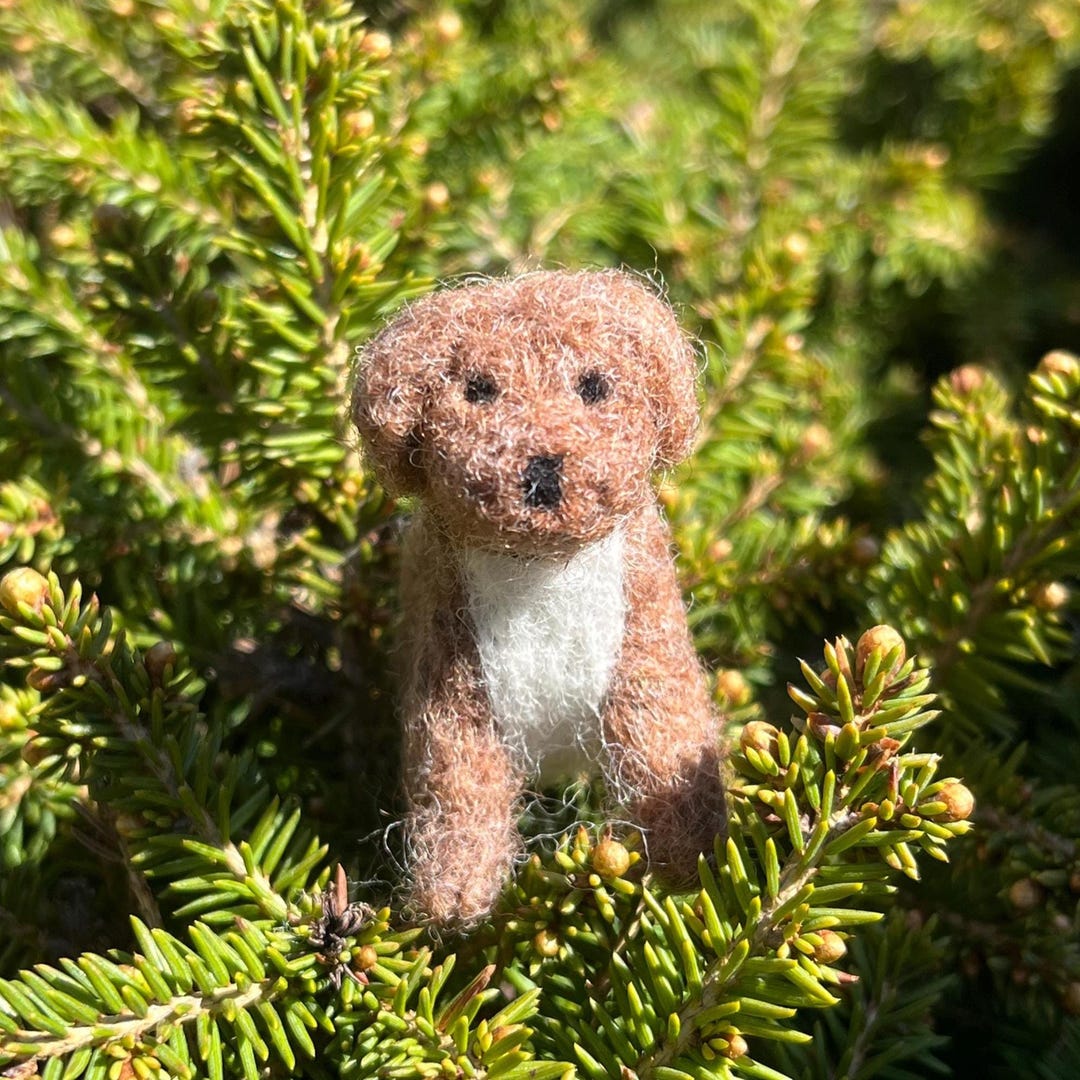 Felt Dog, Miniature Dog, Felt Puppy, Cake Topper, Natural Wool Toy ...