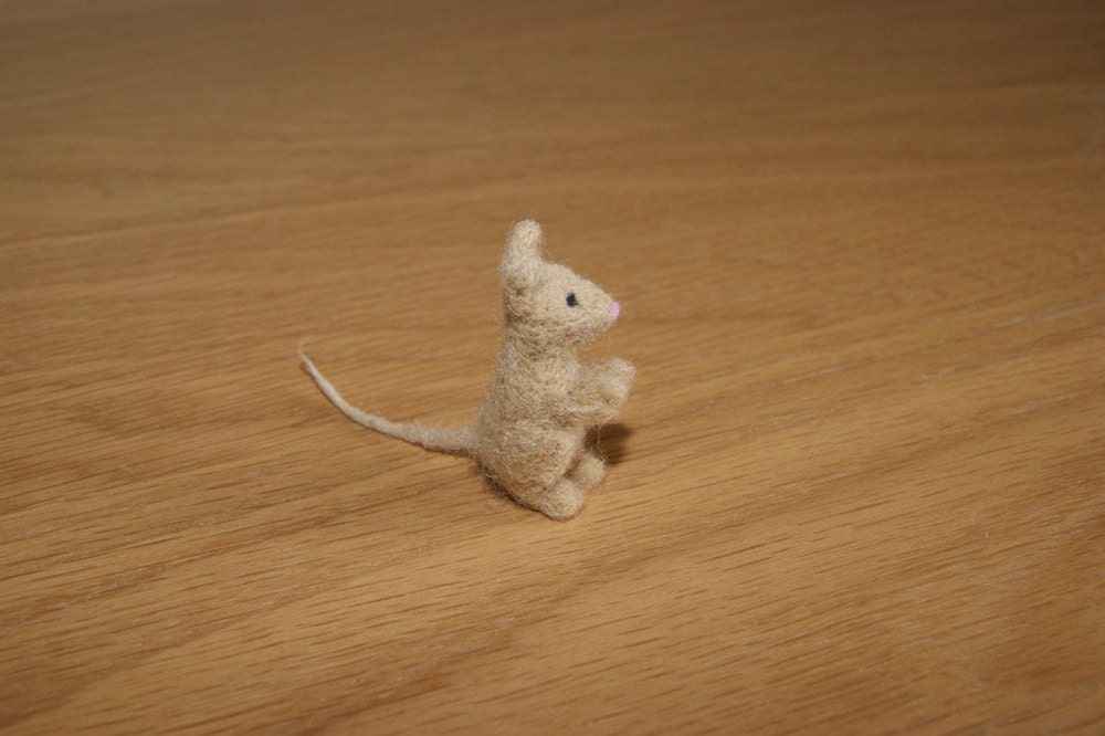 Felted Mouse Felted Mouse Miniature Felt Toy Natural Wool - Etsy