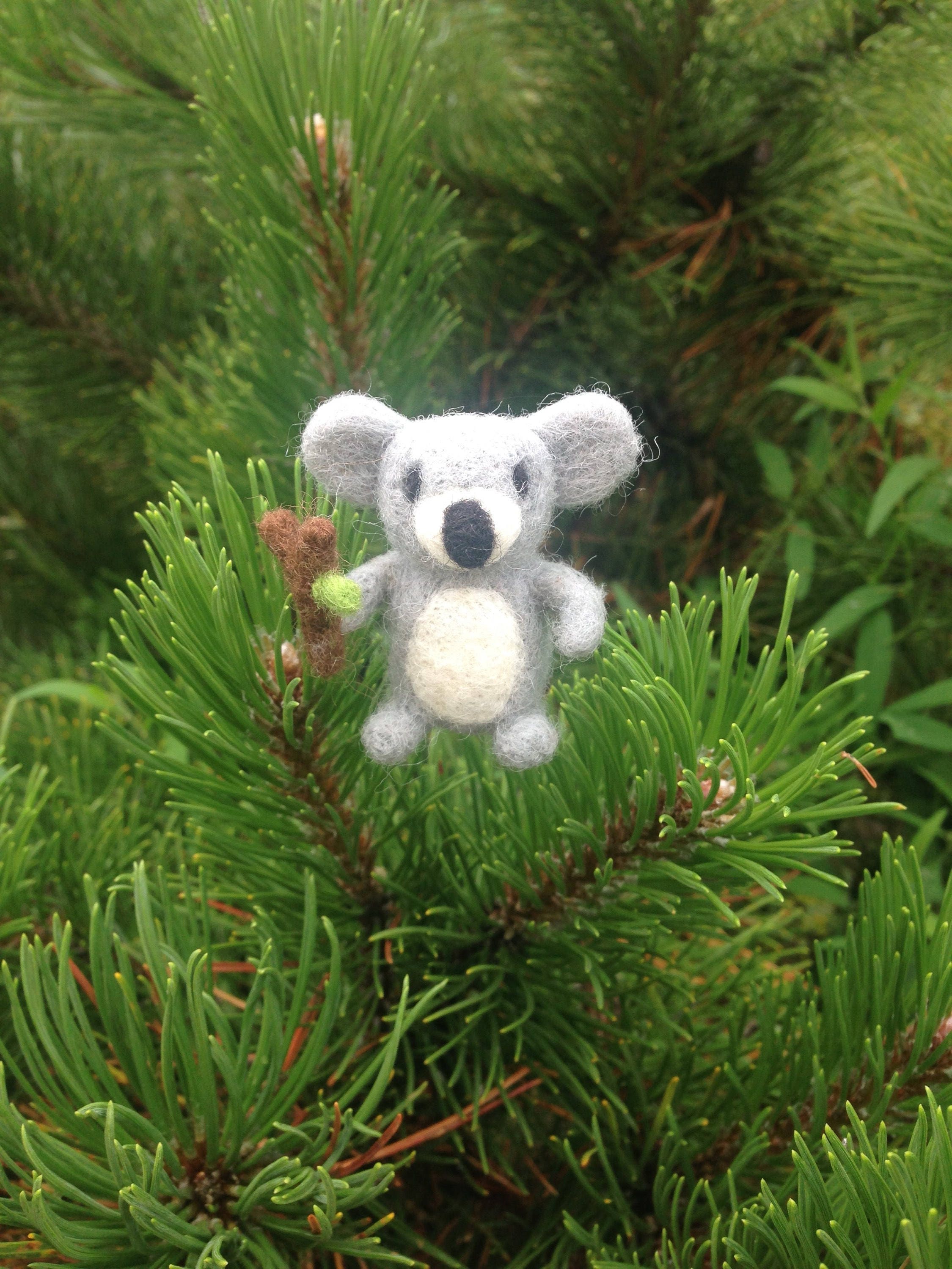 Felted koala koala miniature needle felted koala | Etsy