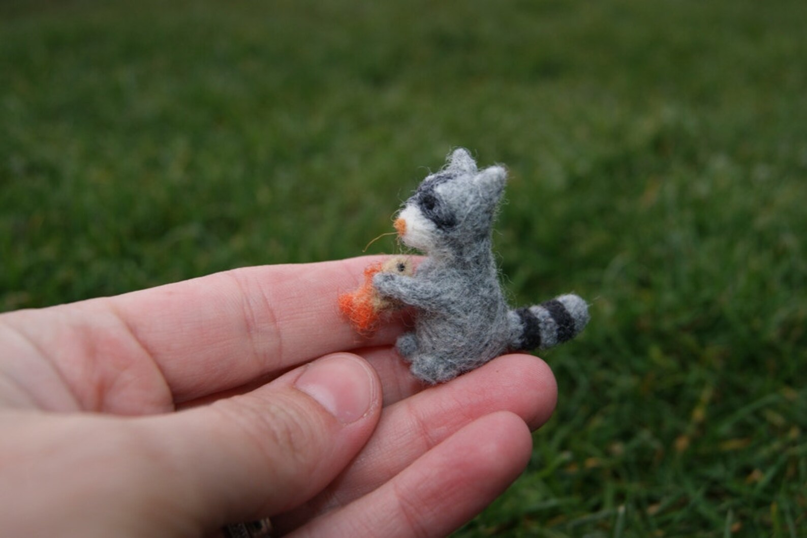 Needle Felted Raccoon Miniature Wild Animals - Etsy