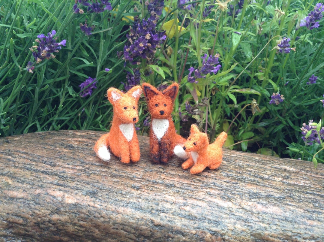 Felted Fox, Felt Fox, Fox Family, Felted Fox Miniature, Fox Miniature ...