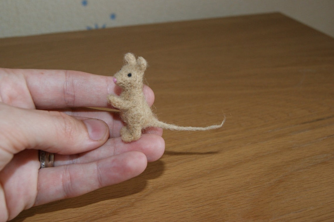 Felted Mouse Felted Mouse Miniature Felt Toy Natural Wool - Etsy