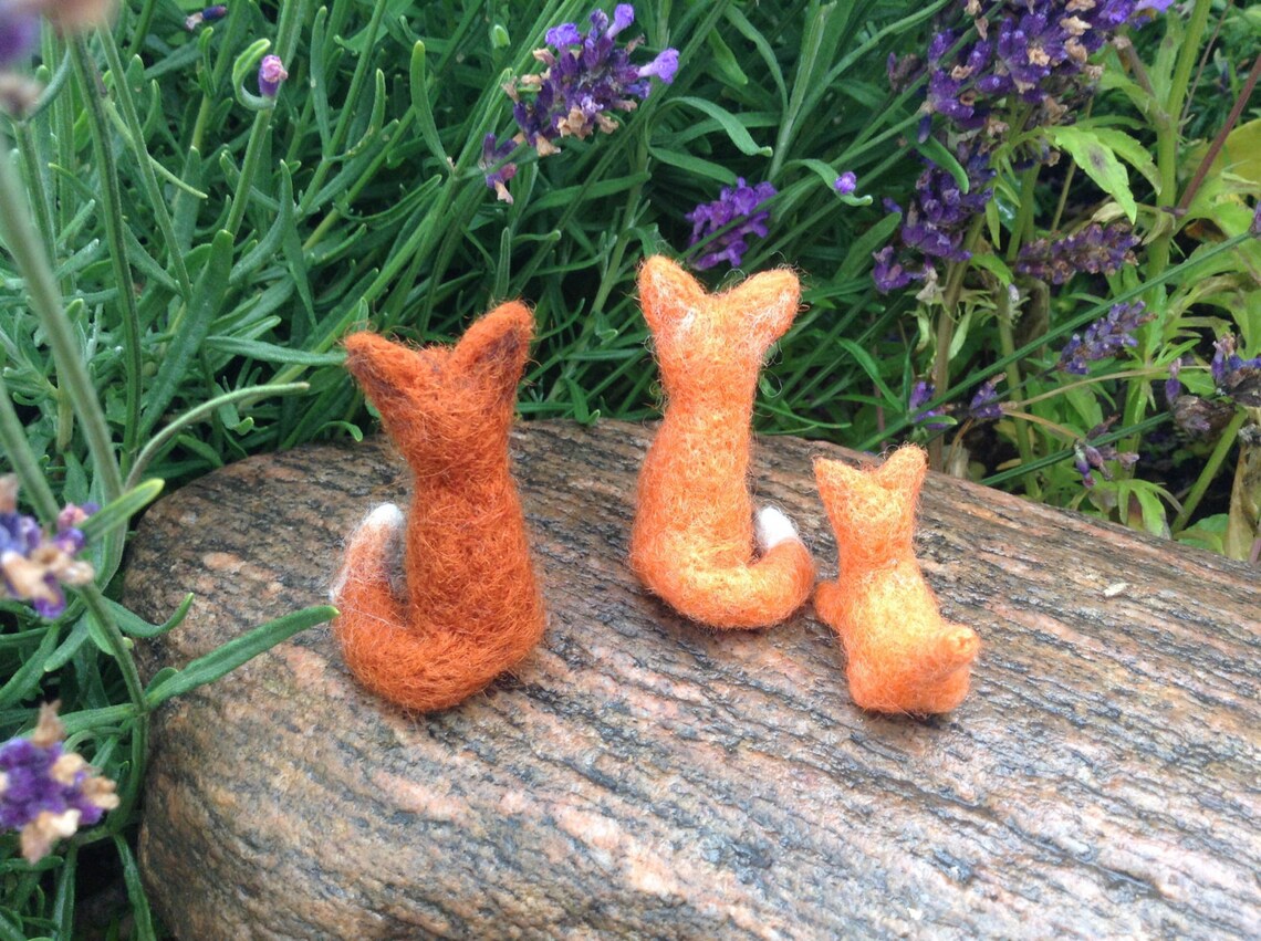Felted Fox Felt Fox Fox Family Felted Fox Miniature Fox | Etsy