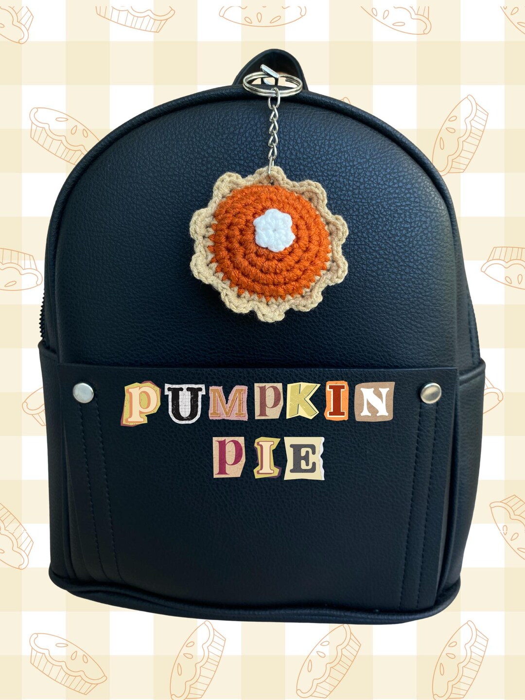 Crochet Pumpkin Pie Keychain /handmade Fall Bag Charm / Amigurumi Gift ...