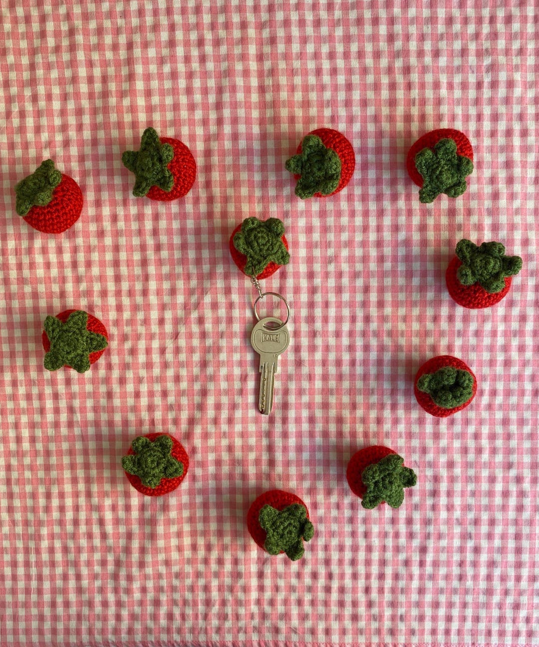 Handmade Tomato Keychain – Kawaii Vegetable Gift, Gardening Accessory ...