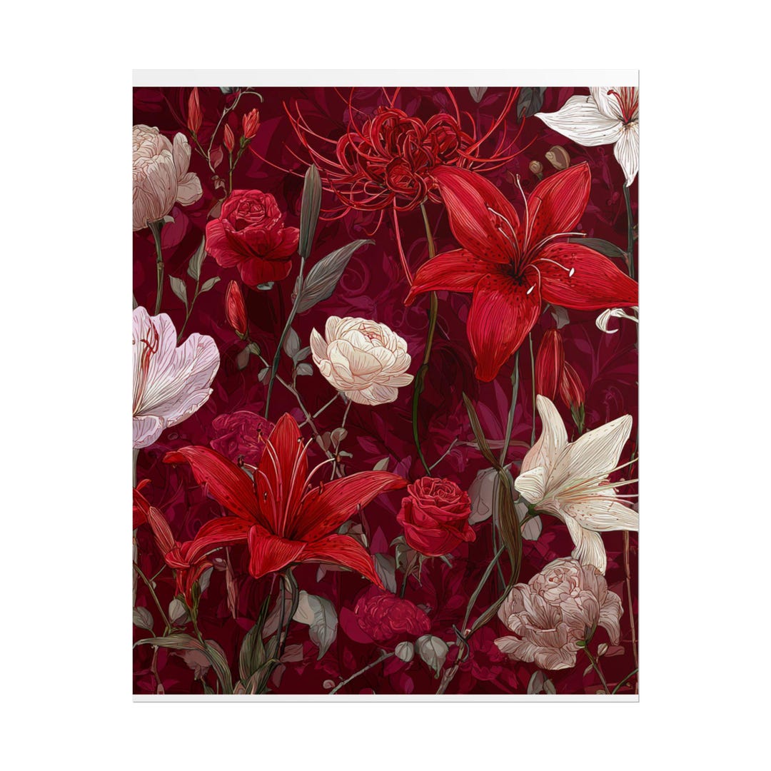 Vibrant Floral Rolled Posters for Home Decor, Botanical Art Print, Wall ...