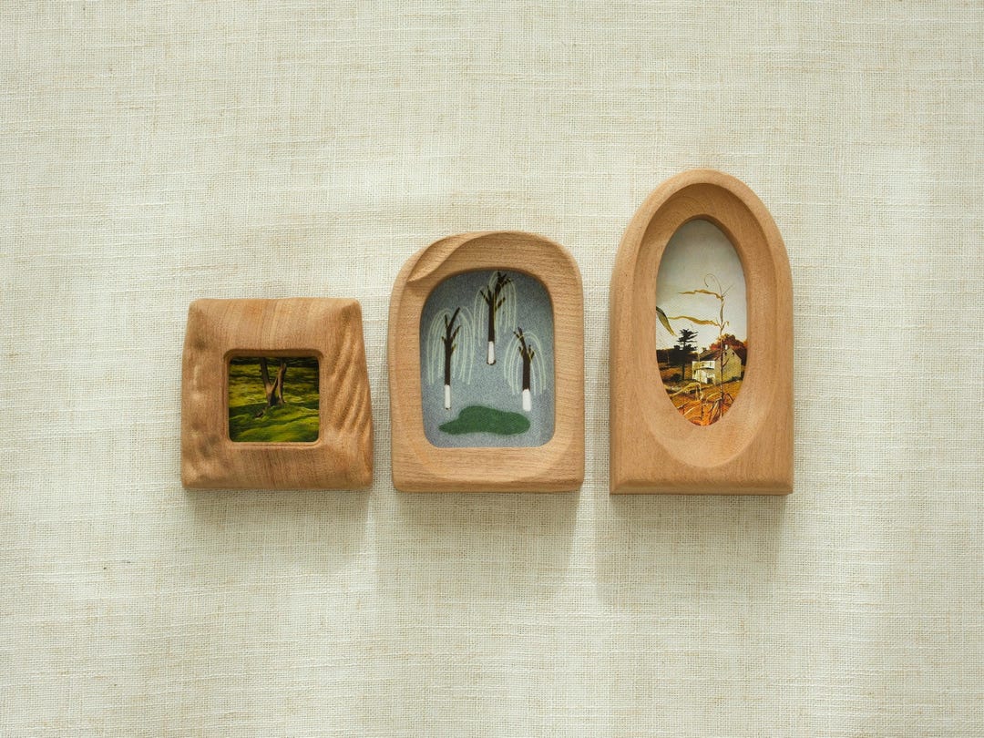 Handmade Sapele Wood Photo Frames, Irregular Square Arch Oval Carved ...