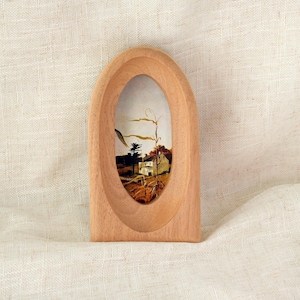 Handmade Sapele Wood Photo Frames, Irregular Square Arch Oval Carved ...