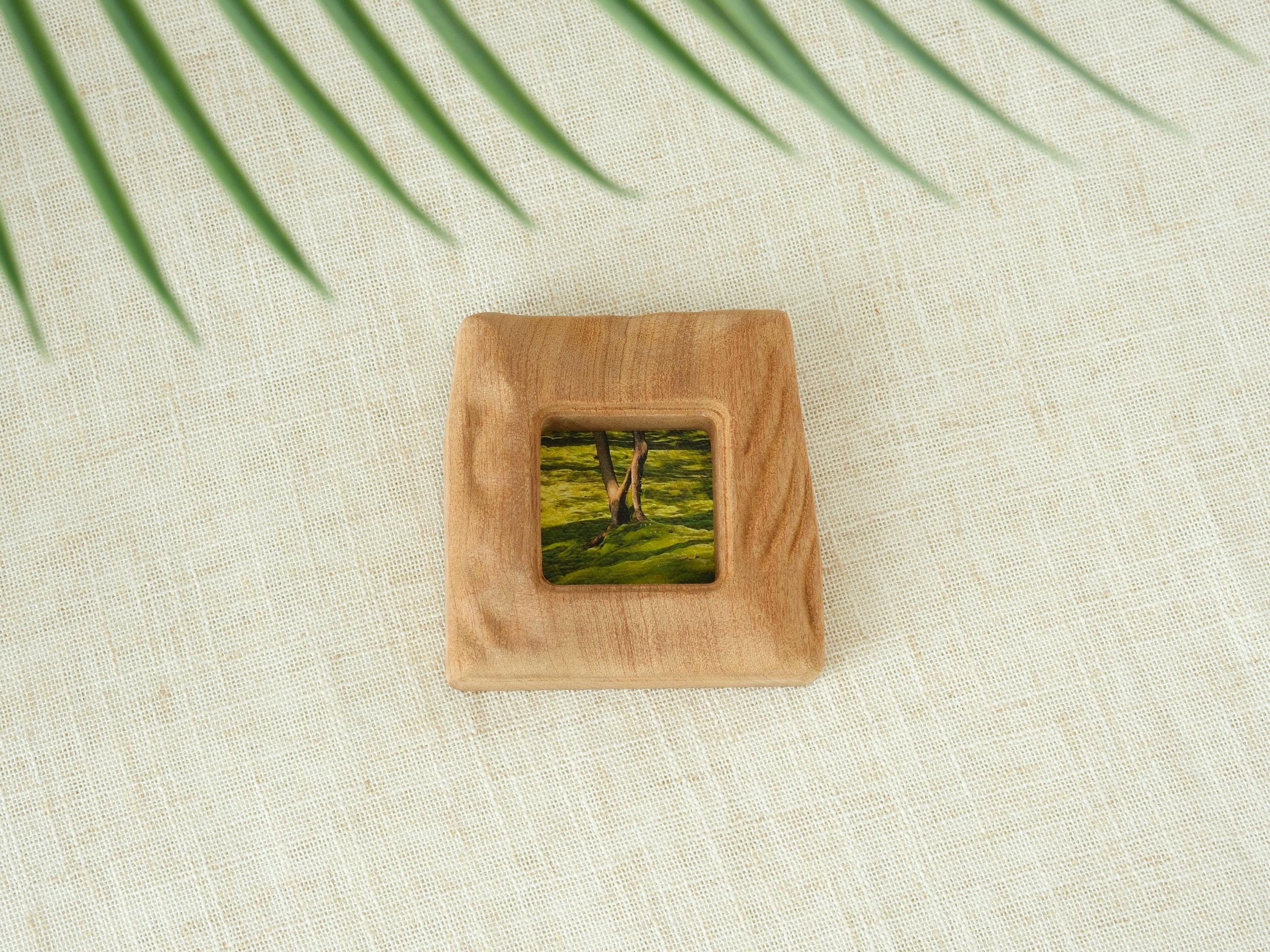 Handmade Sapele Wood Photo Frames, Irregular Square Arch Oval Carved ...