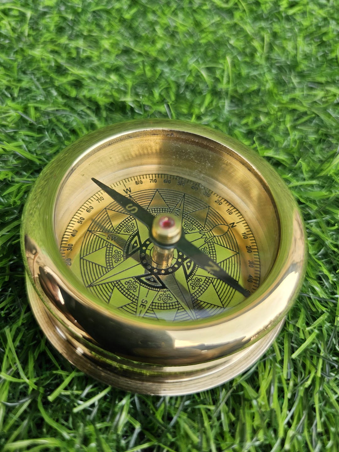 Brass Flat Compass, Hiking Camping Gift, 2.5 Inches - Etsy