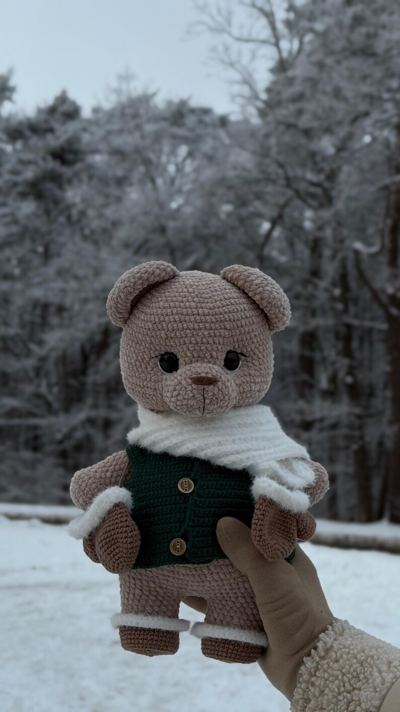 Crochet Pattern (eng,tur) Winter Bear (including Vest, Scarf, Mittens ...