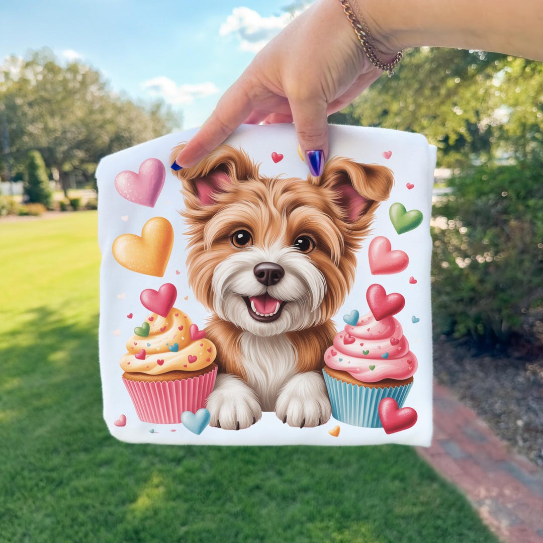 Cute Dog , Cupcakes PNG , Valentine’s Day Design , Puppy Love Clipart ...