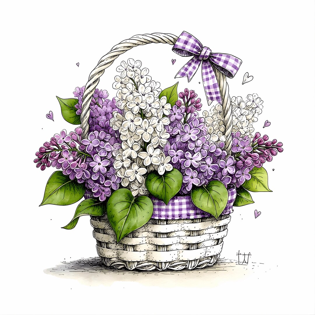 Spring Flower Basket PNG Clipart – Watercolor Floral Baskets ...