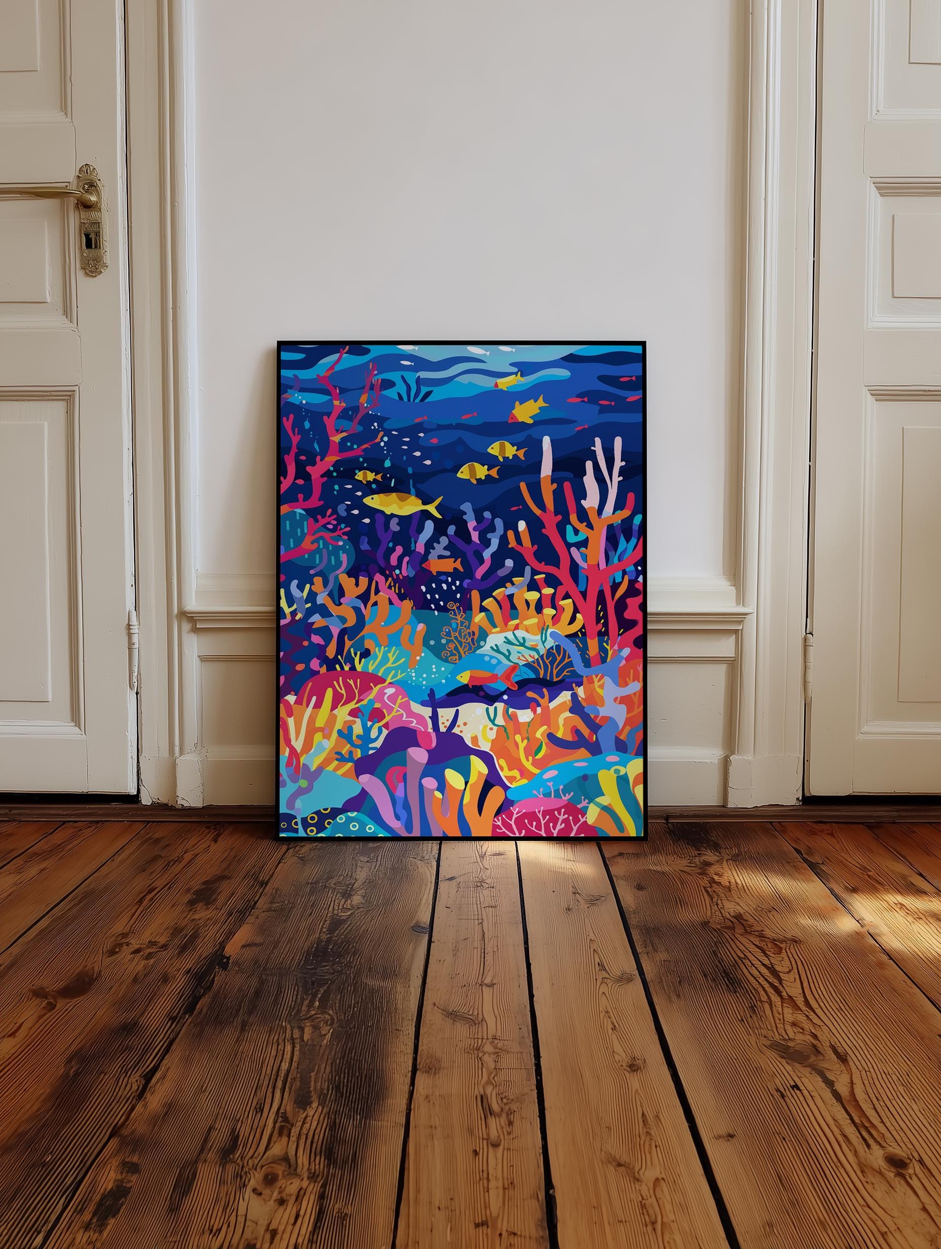 Coral Reef Poster Print: Vibrant Marine Life Illustration, Coastal ...