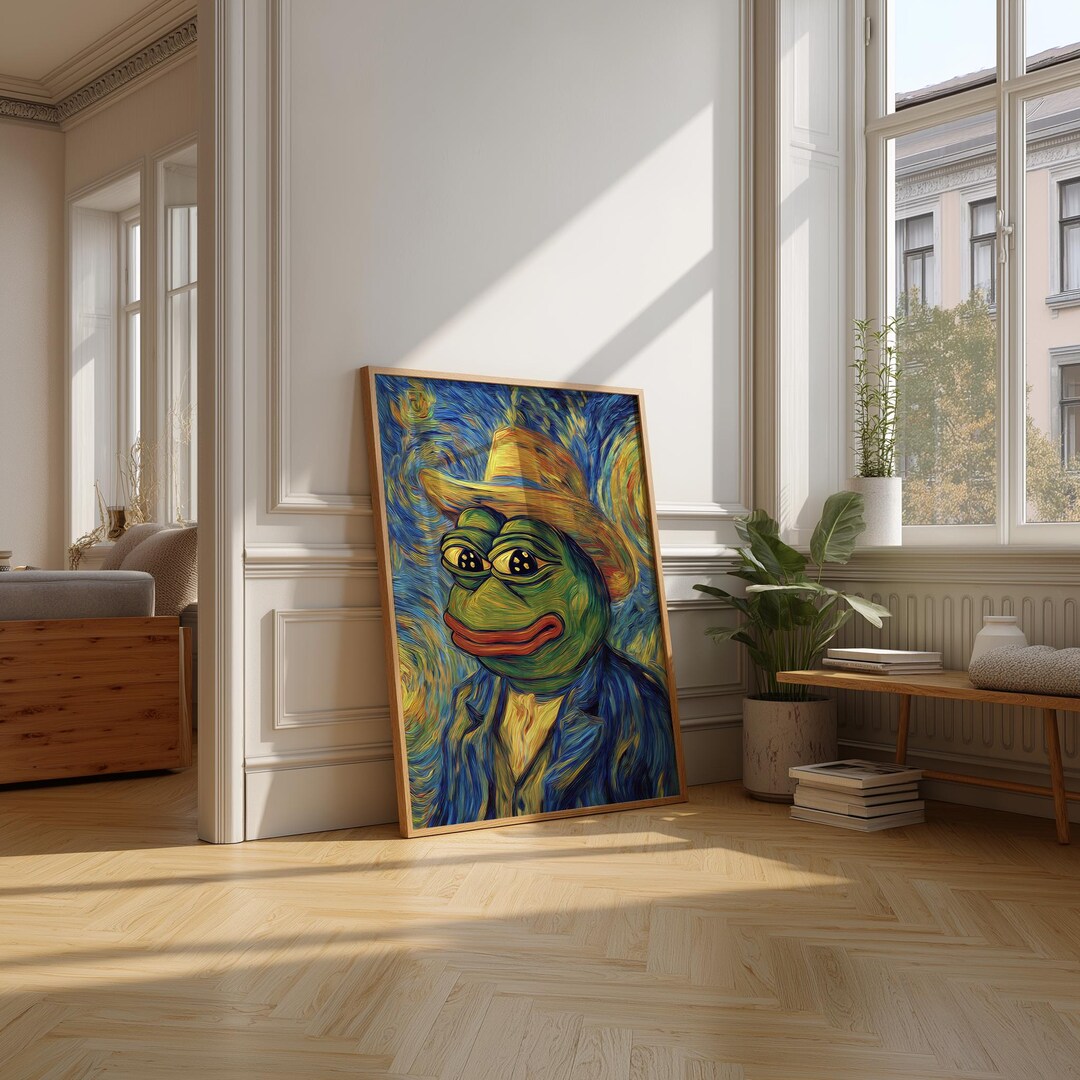 Pepe Frog Starry Night Poster, Van Gogh Style Meme Wall Art Print - Etsy UK