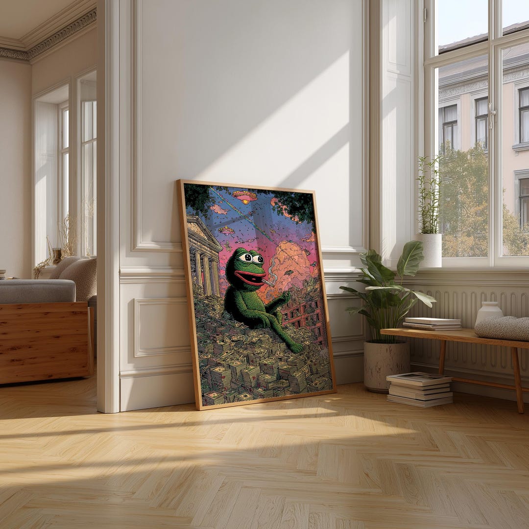Psychedelic Frog Pop Art Poster, Surreal Comic Style Print, Trippy ...