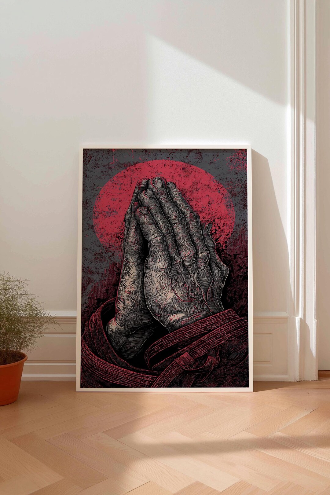 Praying Hands Gothic Art Print: Dark Religious Illustration - Etsy