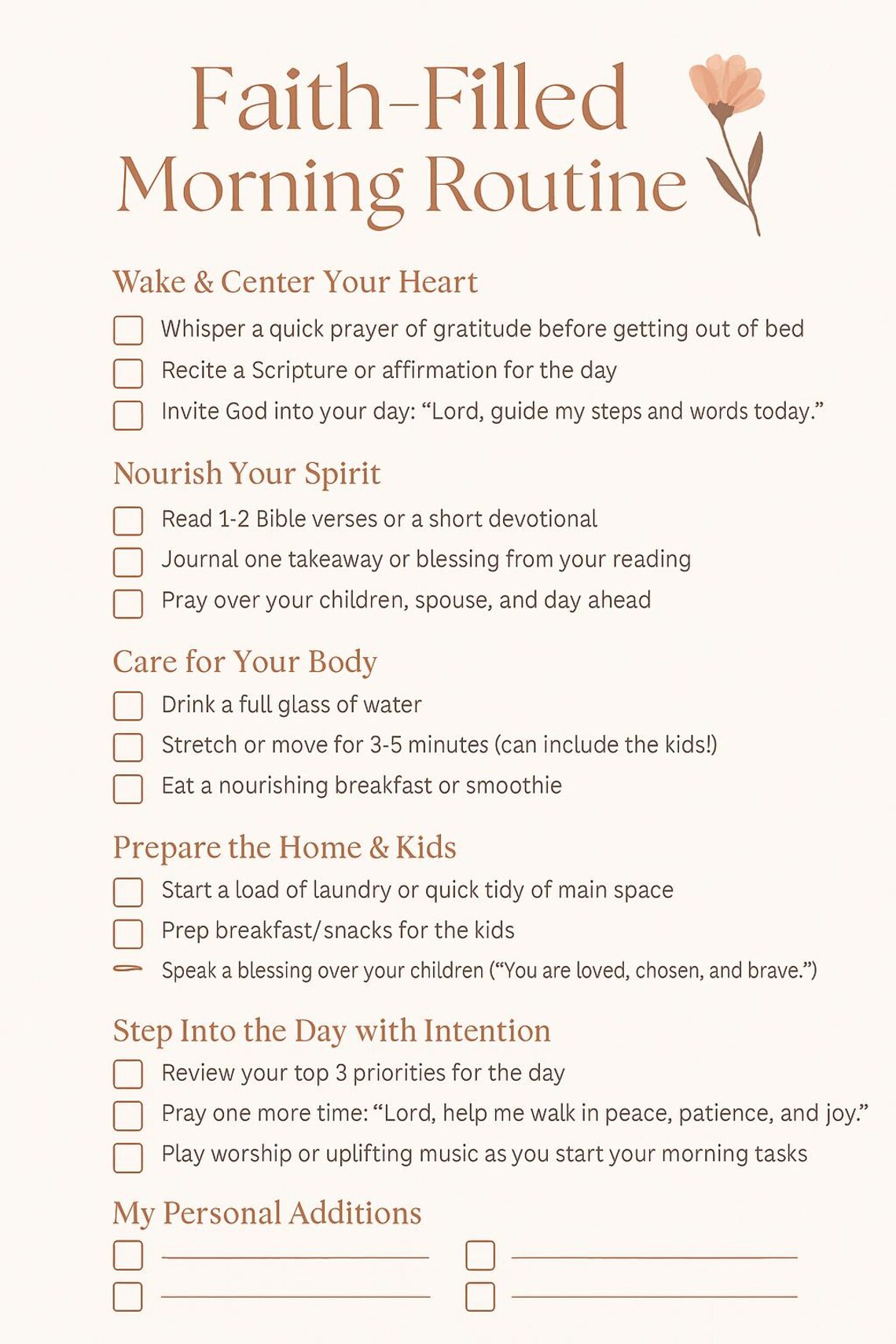 Faith-filled Morning Routine Checklist for Moms | Christian Printable ...