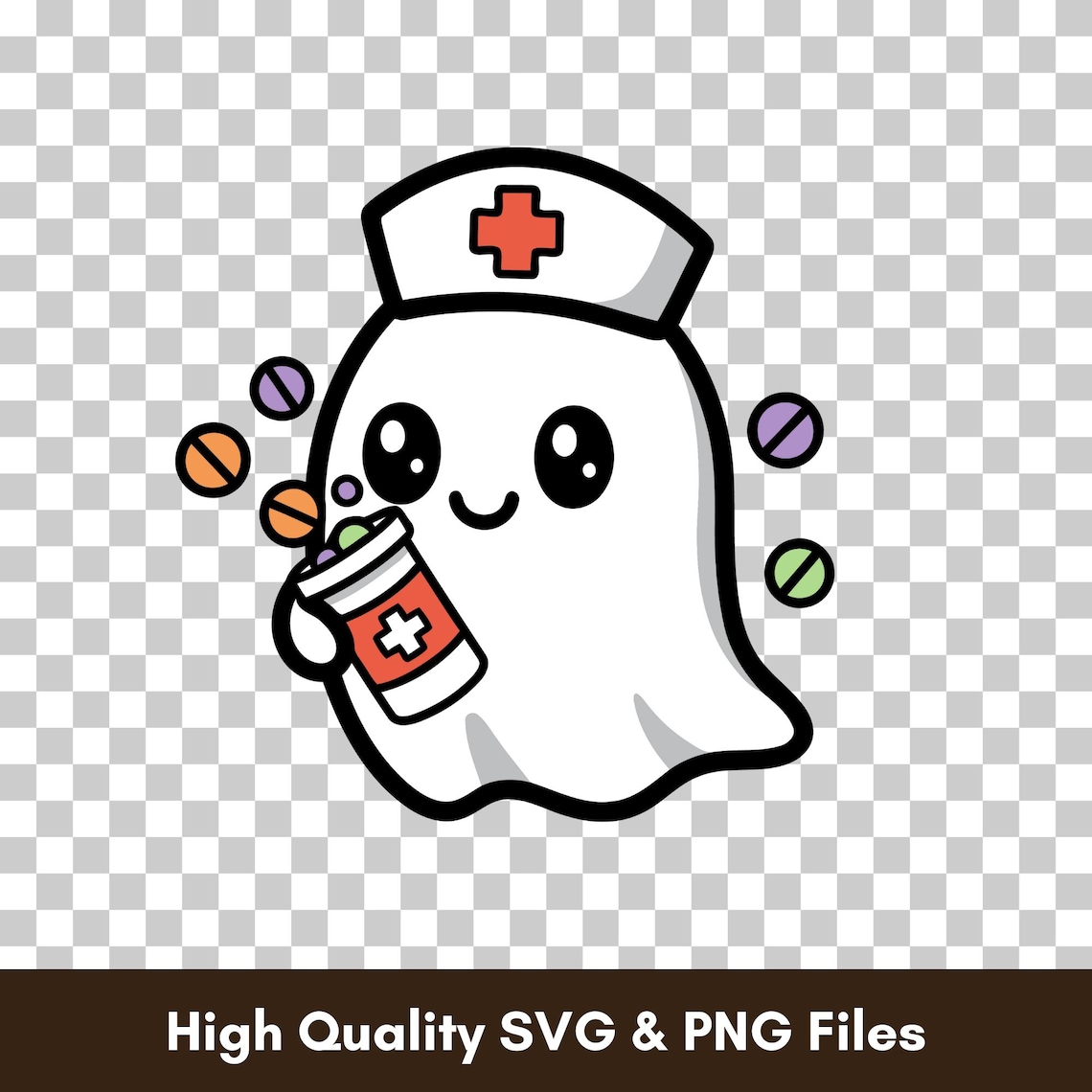 Halloween Nurse Ghost SVG Bundle | Cute Boo Boo Ghost Clipart PNG ...