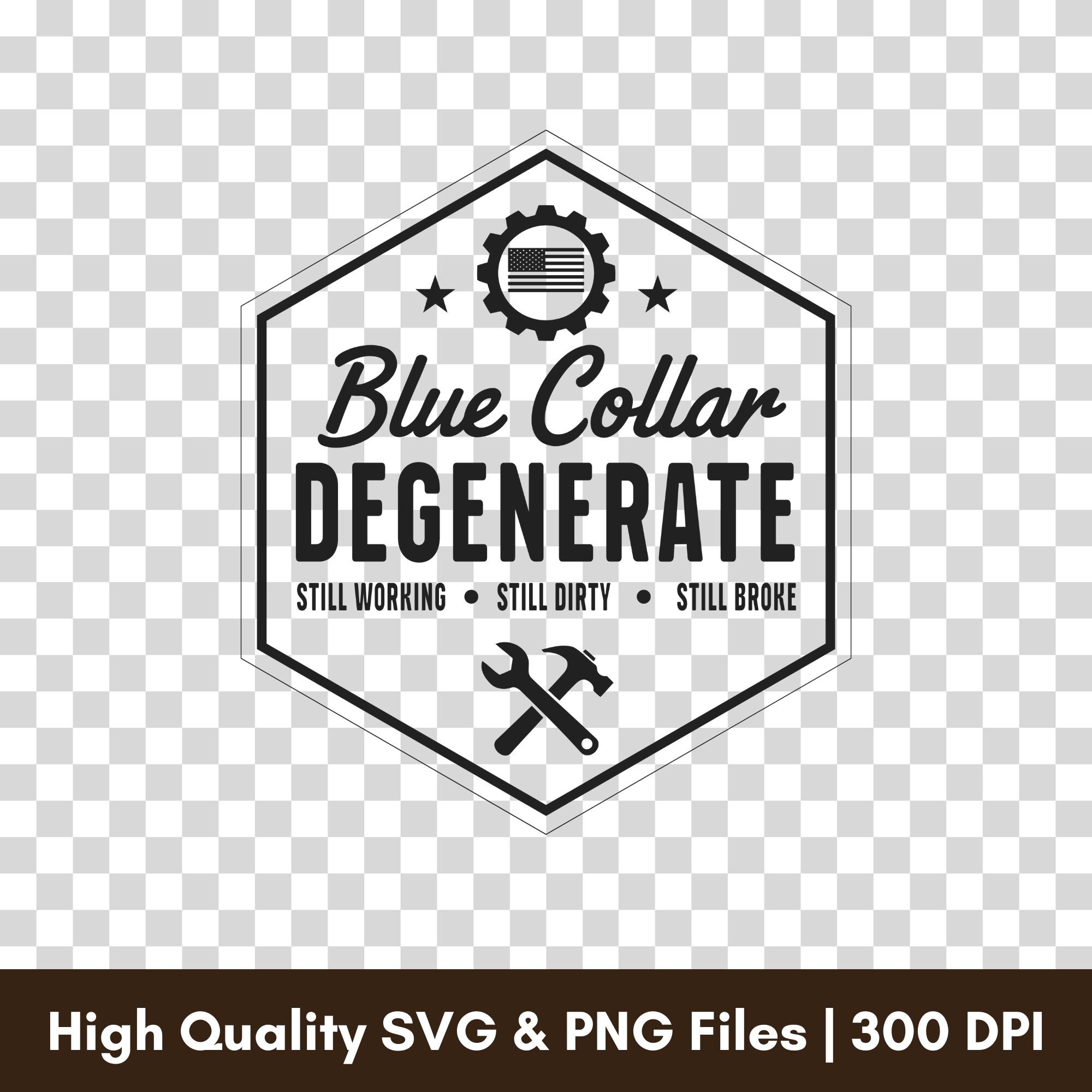 Blue Collar Degenerate SVG, PNG Laser Engraving File for Leather Hat ...