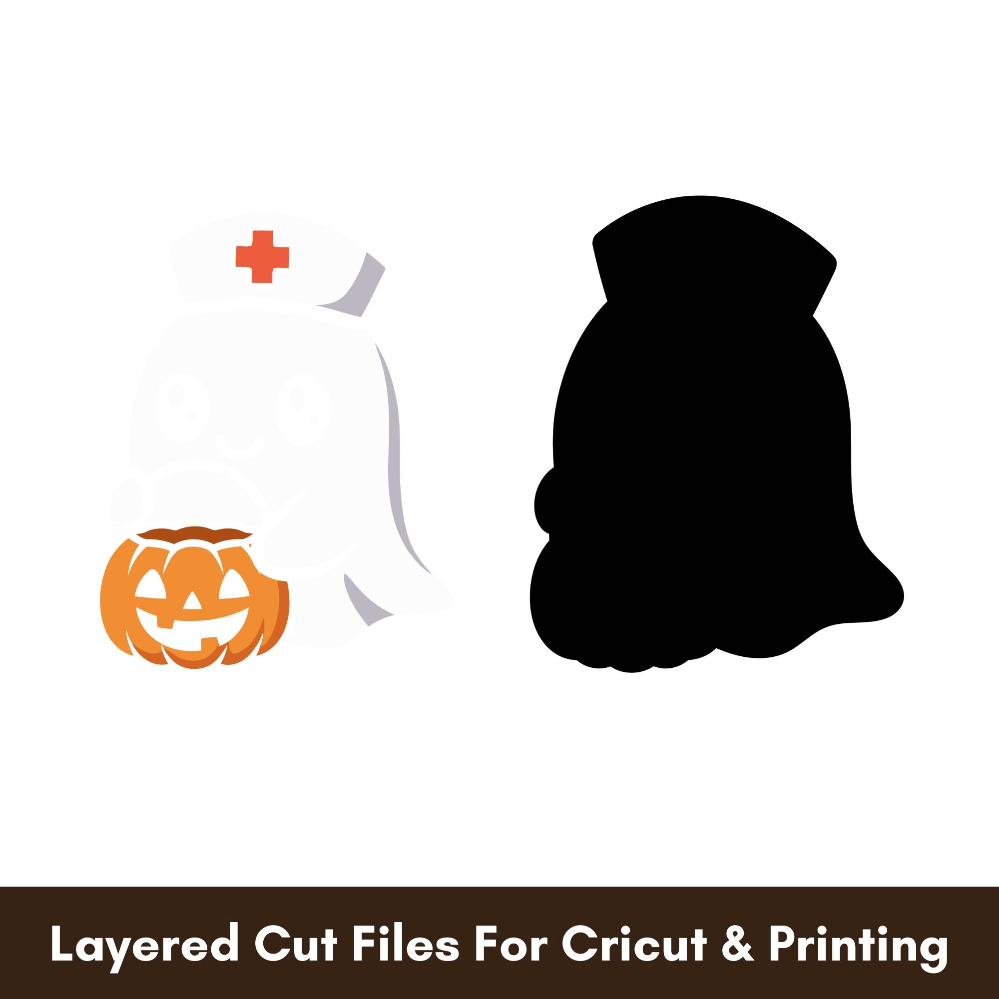 Halloween Nurse Ghost SVG Bundle | Cute Boo Boo Ghost Clipart PNG ...
