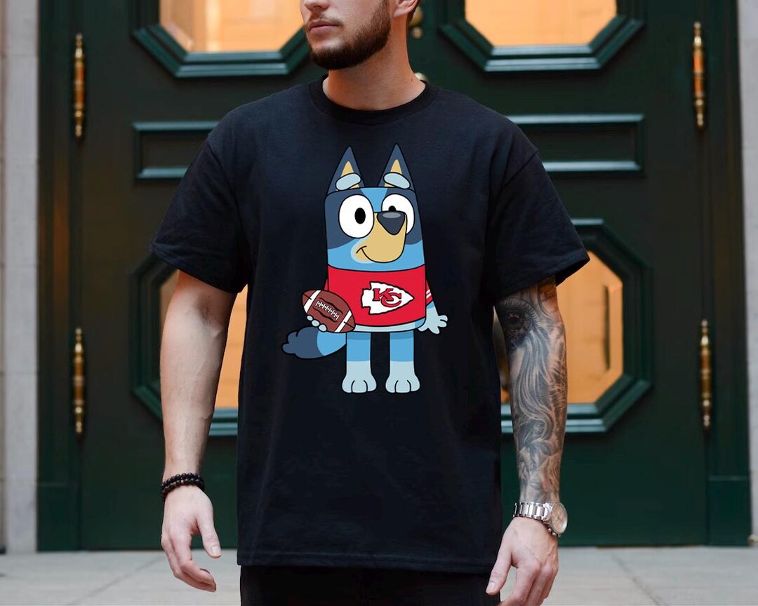 Kansas City Football Shirt, Cute Cartoon Dog Tee, Chiefs Fan Graphic T ...