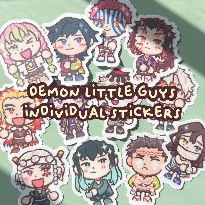 Demon & Demon Fighter Stickers | Demon Anime Chibi Stickers - Etsy