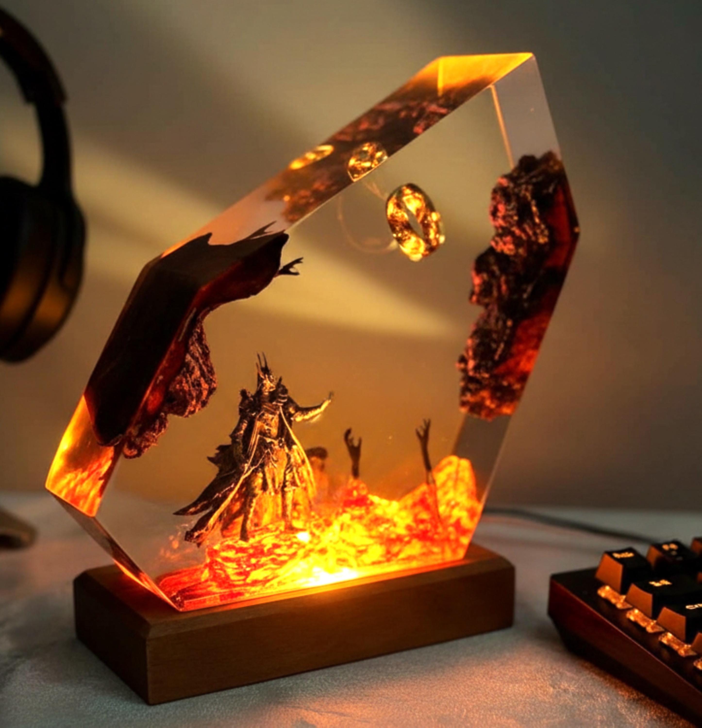 Dark Ring Resin Lamp, Fantasy Diorama Ring Night Light, Unique Geek ...