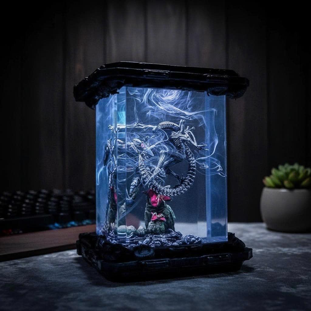 Custom Xeno.morph Vs Pr.ed.ator Resin Lamp, Ali.en Epoxy Lamp,handmade ...