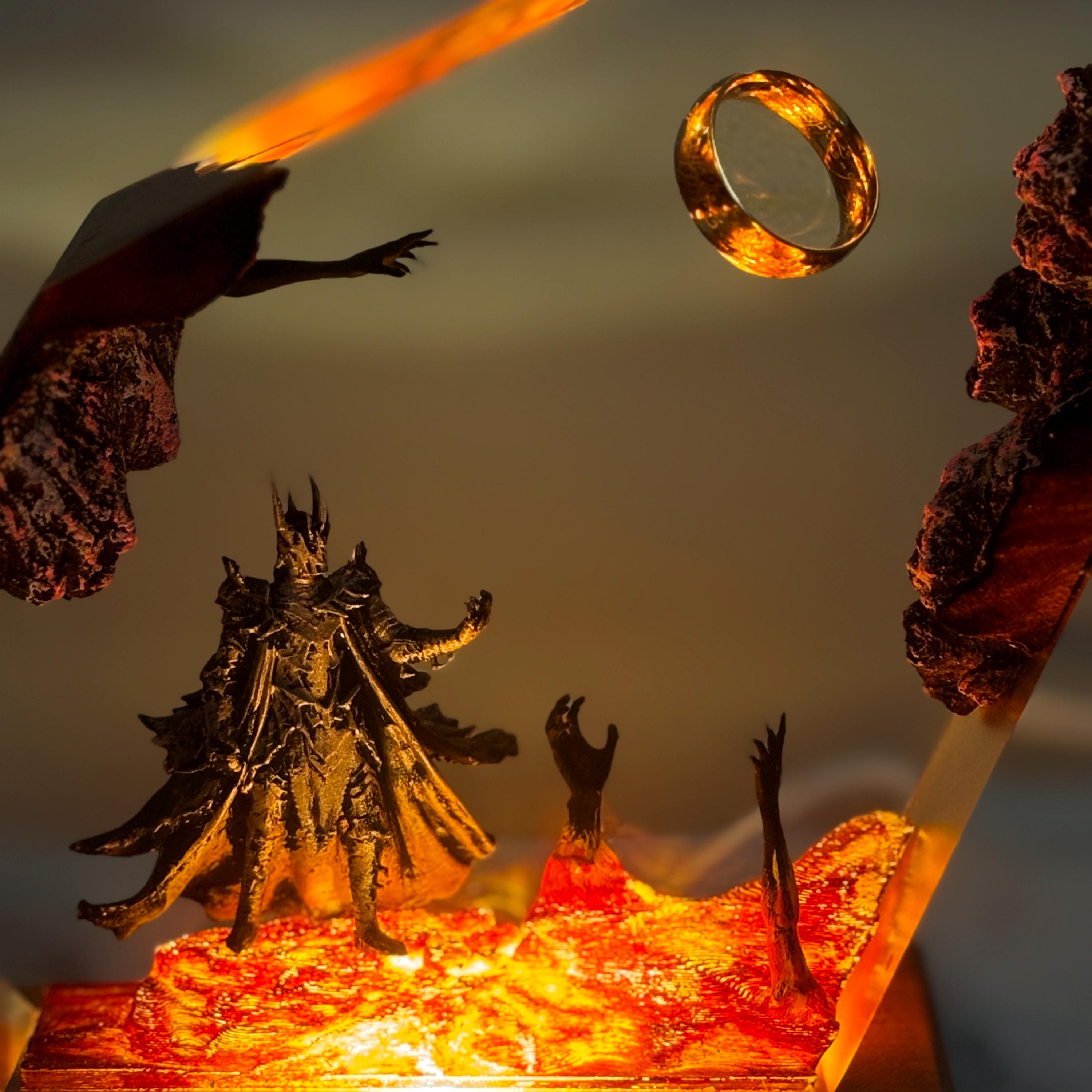 Dark Ring Resin Lamp, Fantasy Diorama Ring Night Light, Unique Geek ...