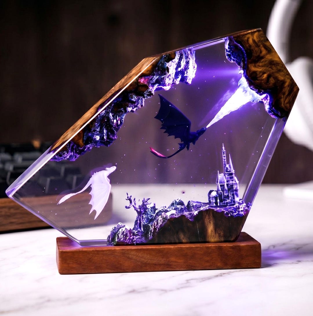 Flying Httyd Dragon Couple Resin Lamp, Fantasy Httyd Night Light With ...