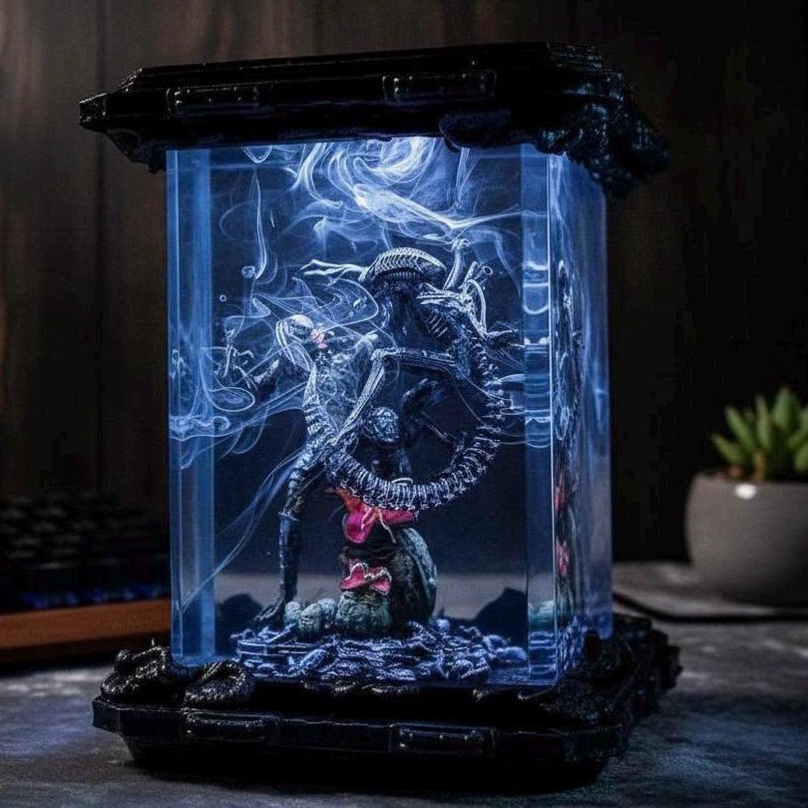 Custom Xeno.morph Vs Pr.ed.ator Resin Lamp, Ali.en Epoxy Lamp,handmade ...