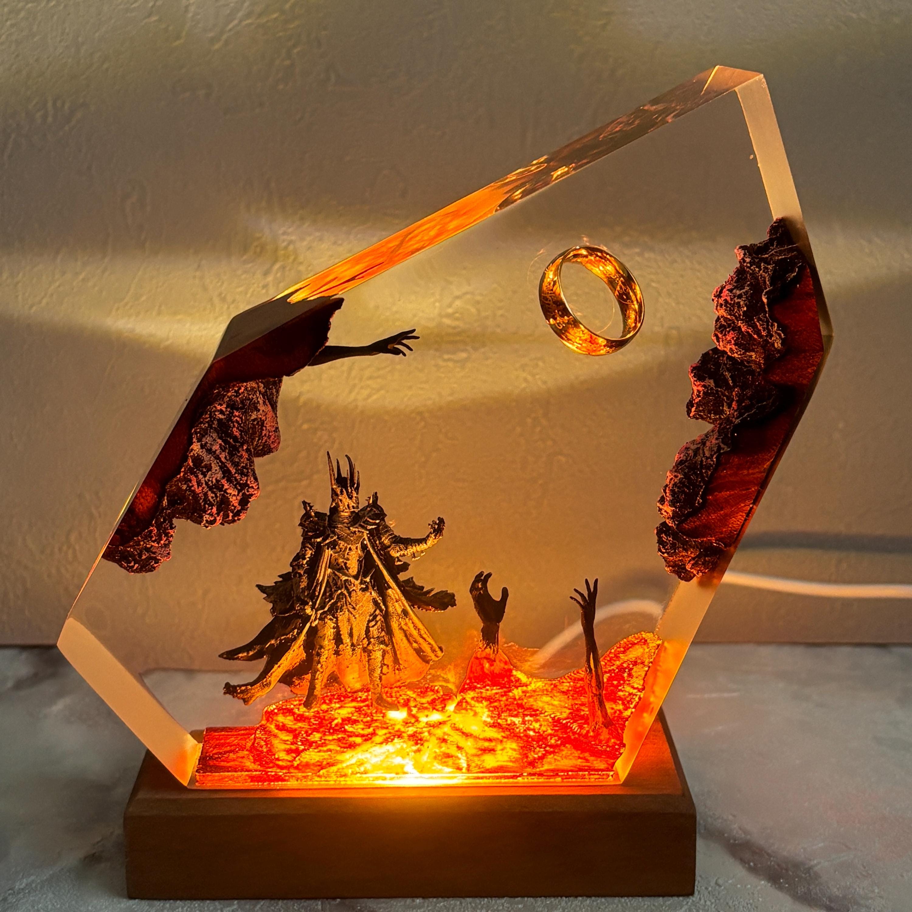Dark Ring Resin Lamp, Fantasy Diorama Ring Night Light, Unique Geek ...