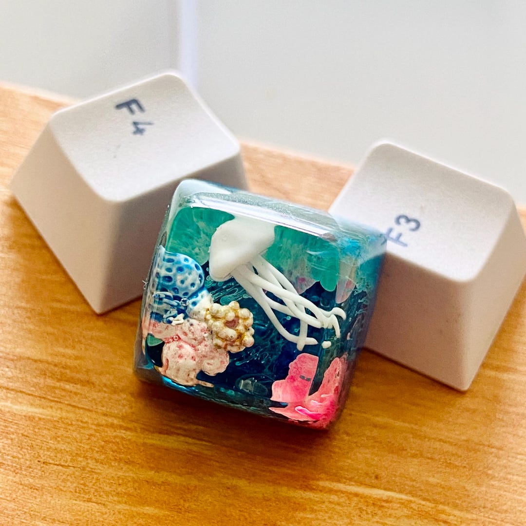 Jellyfish Artisan Keycaps/handmade Epoxy Resin Artisan Keycap/custom ...
