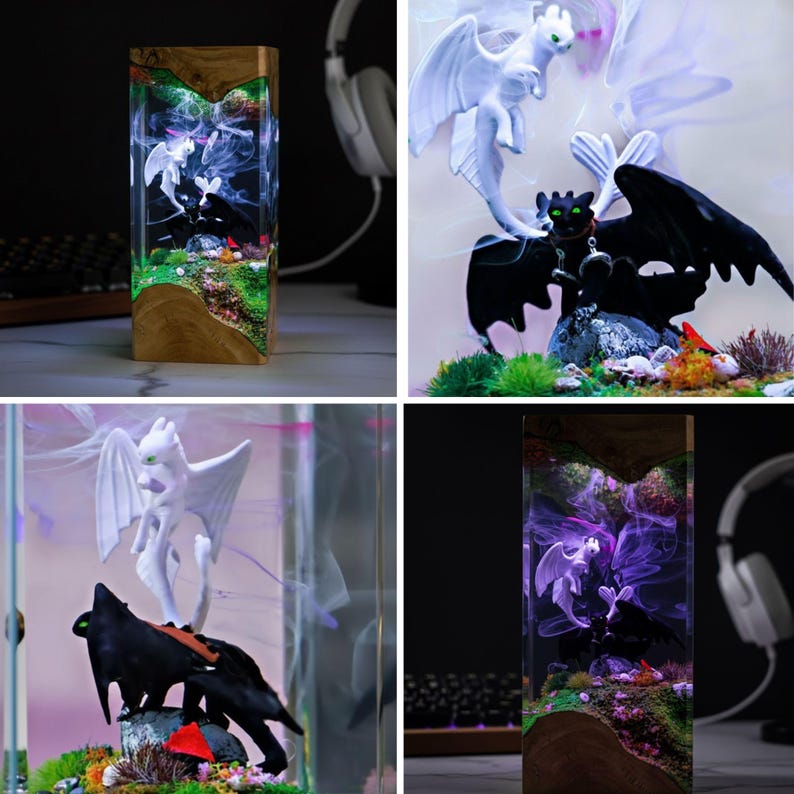 Personalized Mother's Day Gift for Mom Tooth.less & Light Fury Resin ...