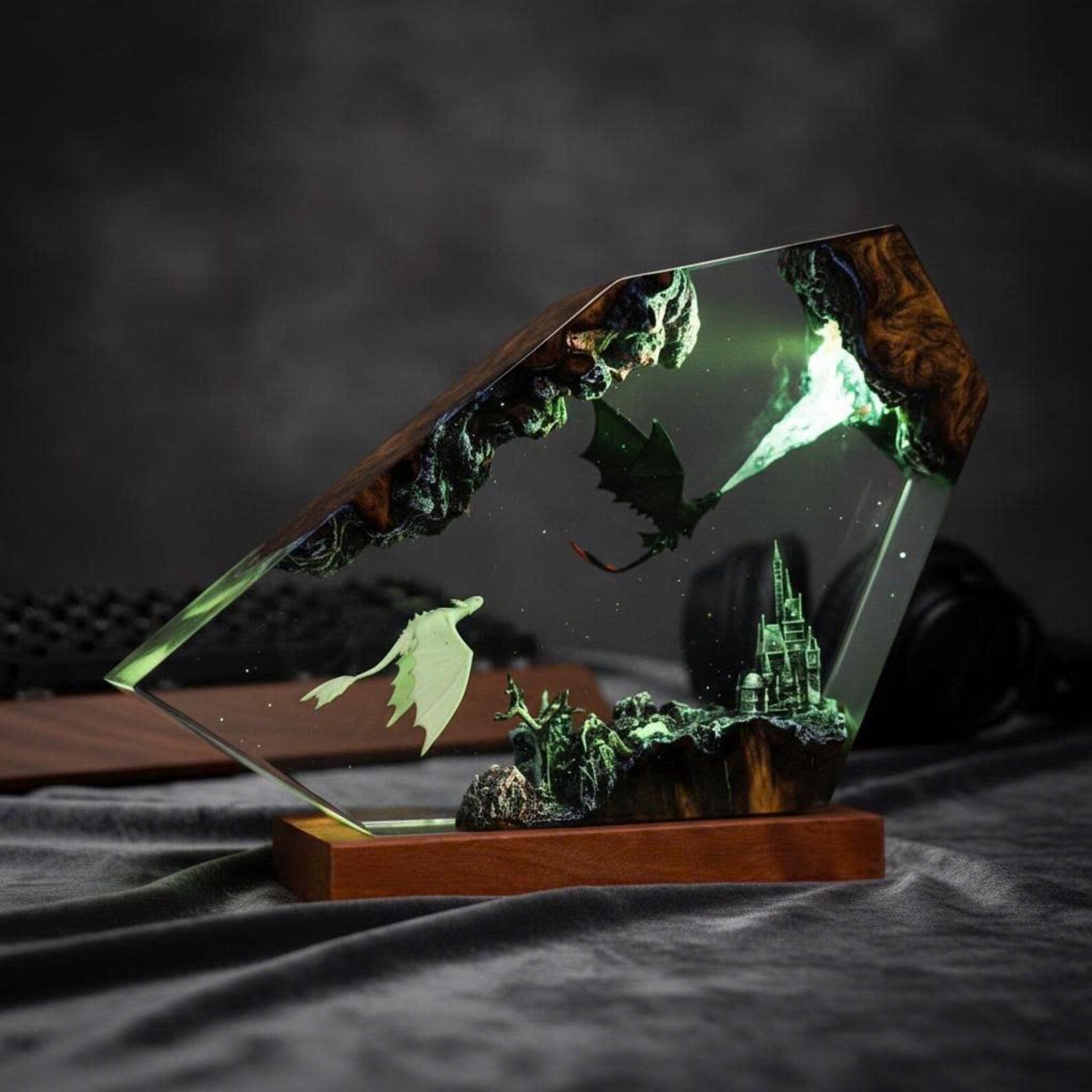 Valentine's Gift, Flying Httyd Dragon Couple Resin Lamp, Fantasy Httyd ...