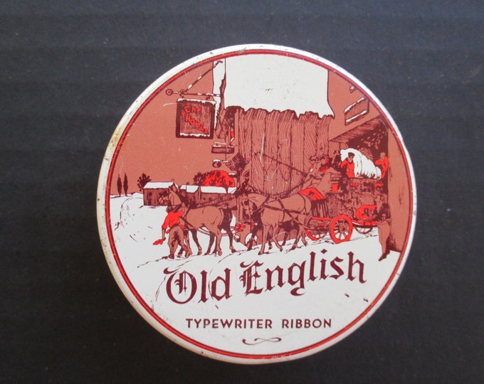 Old English Typewriter Ribbon Tin, Stagecoach Tin, Geisha Tin, Small ...