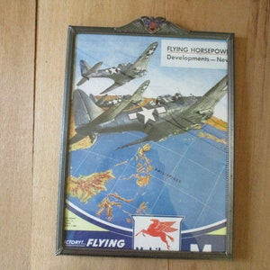 1940s WWII Era Metal Military Picture Frame, Patriotic Insignia Brass ...