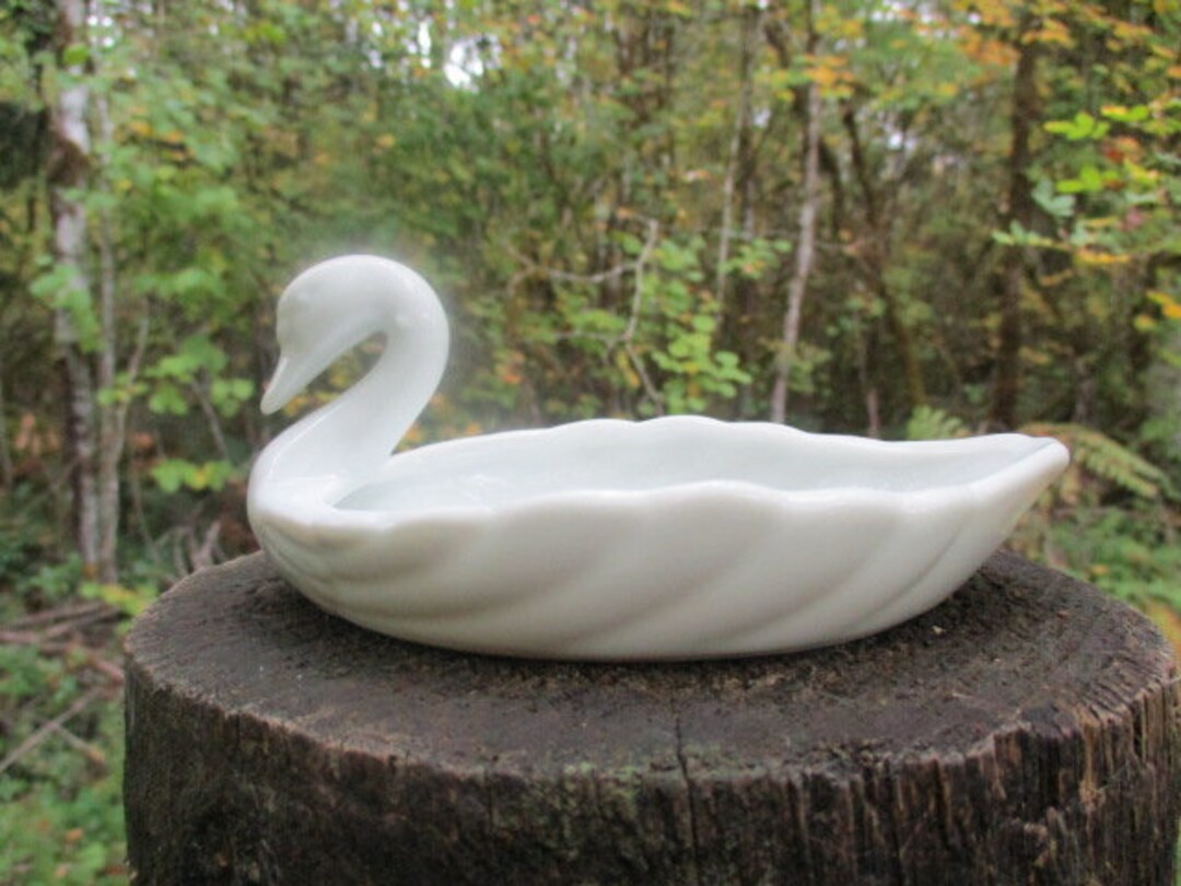 Ben Rickert Swan Soap Dish/ Trinket Dish, Fine China Swan Dish Made in ...
