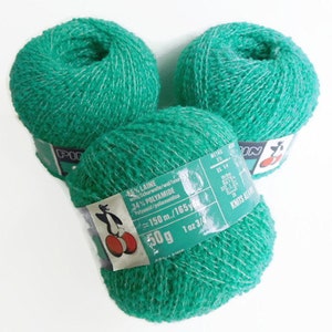 Vintage Pingouin "granitee" Turquoise Nubby Wool Blend Yarn, Boucle ...